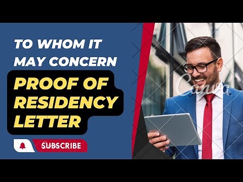 To Whom it May Concern Proof of Residency Letter