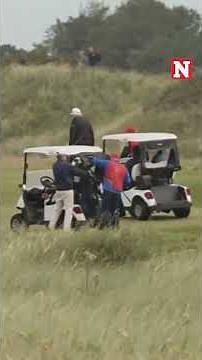 Donald Trump Plays Golf In UK With Security Close By