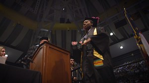 The palpable excitement of Appalachian State University’s Class of 2019 — nearly 4,000 students — was evident throughout Friday and Saturday’s commencement exercises. Graduates — including a student veteran, two App State Online students, a bilingual special education major and an aspiring doctor who is an advocate for rural health care — addressed crowds that in turn shared cheers, tears, hugs and laughter. | Appalachian State University