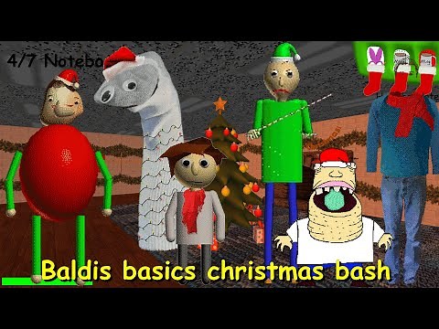All Endings | Baldi's basics christmas bash - Baldi's Basics Mod