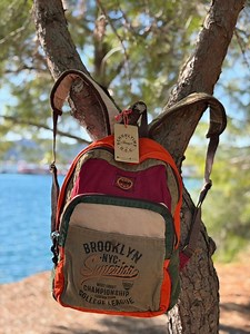 Retro Canvas Backpack | Brooklyn College Style | Unisex Vintage Rucksack - Etsy