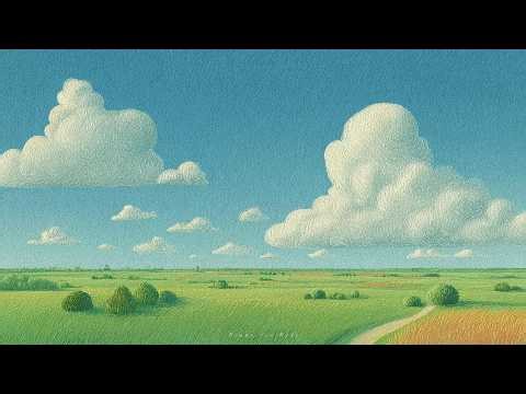 A river winding through the land | a quiet evening in a peaceful village