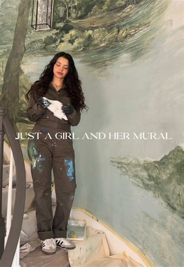 Stunning Hand-Painted Mural in Progress