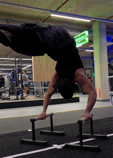 we're back in business 😈 #hollowbackhandstand #planche #handstandpushup #calisthenics #heavyweight