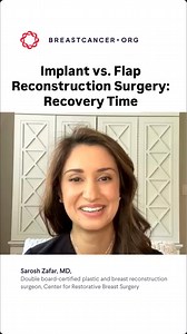 For some people, implant reconstruction may mean a faster recovery. Dr. Zafar, board-certified plastic surgeon at The Center for Restorative Breast Surgery, explains how recovery time can factor into reconstruction decisions and why implant reconstruction doesn’t have to be your final reconstruction choice, just the one that’s right for now. Tap the link in the comments below to learn about breast reconstruction options. #breastreconstruction #breastcancersurgery #breastcancer #plasticsurgery #b