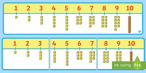 1 - 10 Number Line with Base 10 Display Banner