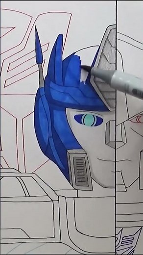 Drawing Optimus Prime vs Megatron from Transformers #tranformers #optimusprime #megatron