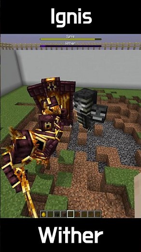 Wither vs Ignis (L_Ender's Cataclysm) | [Minecraft Mob Battle] #Shorts