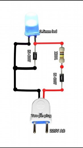 How to connect led light to 220v AC/led strip Glow 220v circuit