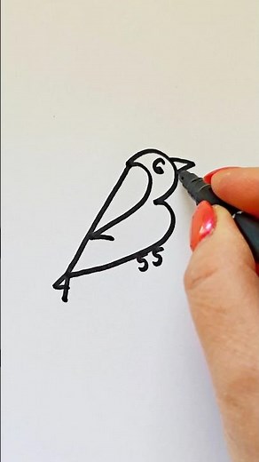How to Draw a Cute Bird Step by Step 🐦 | So Easy Anyone Can Do It! #drawing #artinstruction #art