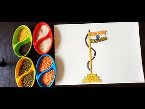 How to make a flag using pulses | craft by dal | pulses craft | grains craft | seeds craft project
