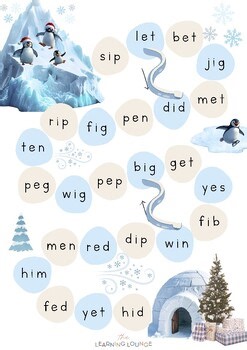 Winter Phonics Games-Short Vowel-Digraphs-Blends-Dyslexia-Speech to Print-EBLI