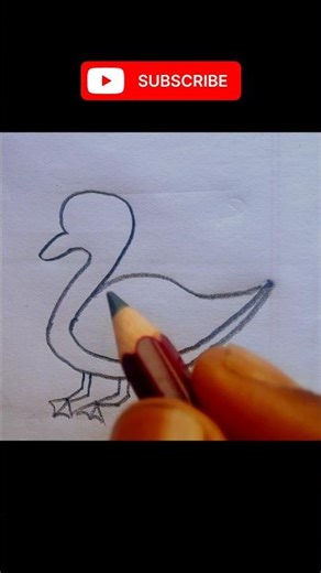 Straight Line Duck Drawing | Easy Step-by-Step