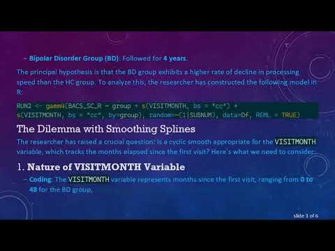 Understanding GAMM4 Smoothing Spline for Time Variable in Longitudinal Studies