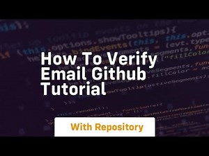 How to verify email github tutorial