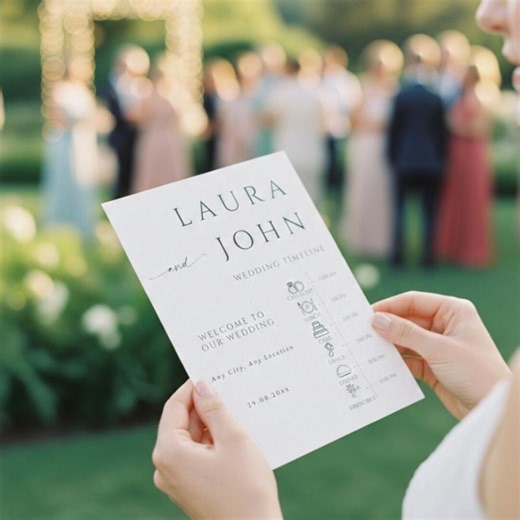 Wedding Program, Wedding Timeline Card and Sign Templates (instant Download) - Etsy