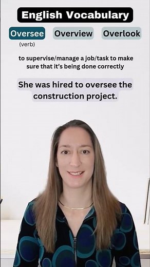 Oversee, overview, or overlook?