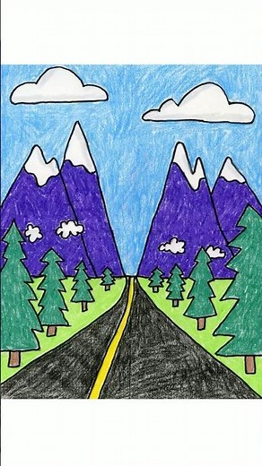 How to Draw a Landscape in Perspective #drawingtutorial