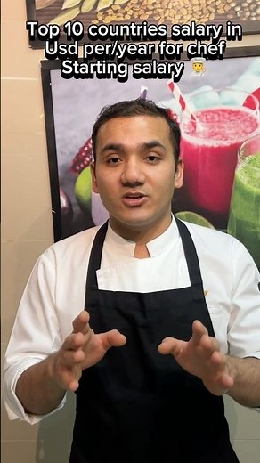 Top 10 countries chef starting salary 💵 per/year #chefcareer #chefjob #salary #viralshort
