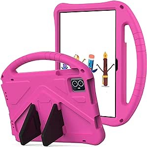 for Onn 10.1 Tablet Case (Gen 4) 2024 (Model: 100135925), EVA Kids Shockproof Cover for Onn Tablet Case 10.1 inch, Rosered