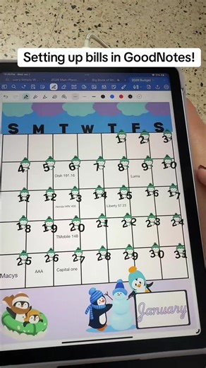 Setting up your bills on GoodNotes! #digitalplanningcommunity #goodnotes6 #goodnotesplanner