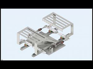 Pneumatic alignment system on conveyor belt.