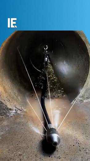 Turns out, all it takes is a high pressure hydro jet to clean through a whole sewer! 🎥: amjet_sewer_jetting / IG | Crafty Engineer