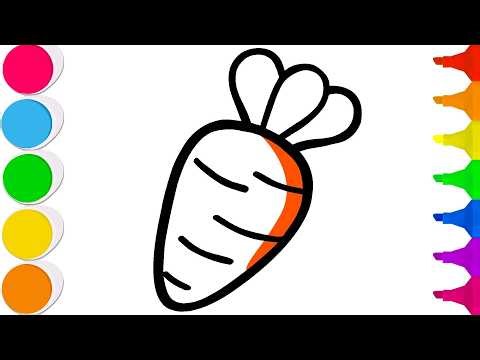 How to Draw a Carrot Step by Step | Easy Carrot Drawing Tutorial
