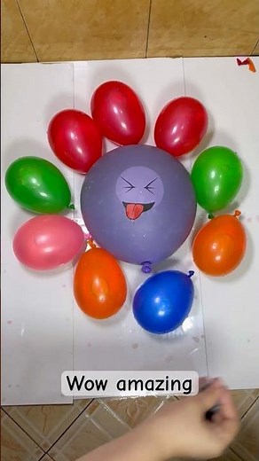 colorful water balloons explode balon meletus 🎈 #shorts