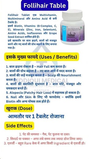 Follihair Tablet Review in Hindi | फायदे, डोज़, साइड इफेक्ट्स | Best Hair Growth Supplement