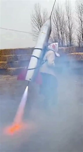 We Strapped Grandma to a Homemade Rocket #shorts #rockets #prank