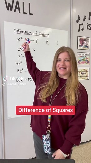 Factoring a difference of squares! #math #algebra #iteachalgebra #mathematics