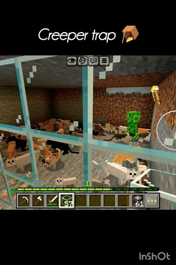 INSANE Creeper Trap in Minecraft 😱 Unlimited Gunpowder Farm! 💣 #minecraft #creeper #survival