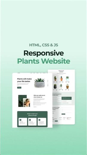 Responsive Plants Website HTML CSS JavaScript