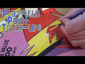 Paint Touchups On A Worn Gottlieb TARGET ALPHA Pinball Machine Playfield - What Do You Think???