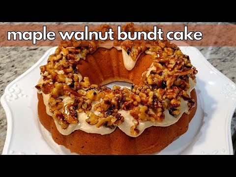 Maple Walnut Bundt Cake! 🍁 Easy Maple Frosting Recipe 🍁 Homemade Candied Maple Walnuts