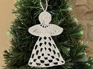 2-D Christmas Angel Ornament, Crochet Tutorial #8