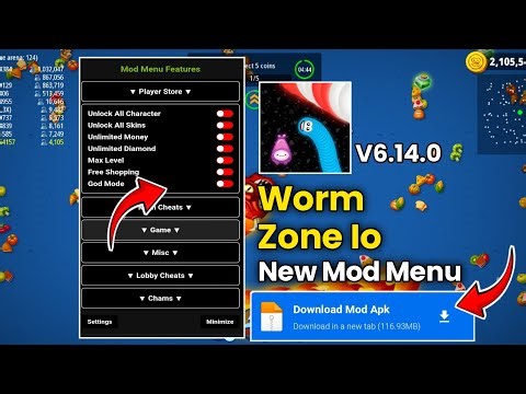 WORM ZONE IO MOD APK V6.14.0 | MEGA MOD MENU & UNLOCK ALL |