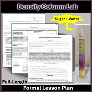 Sugar Solution Density Column Lab Formal Lesson Plan