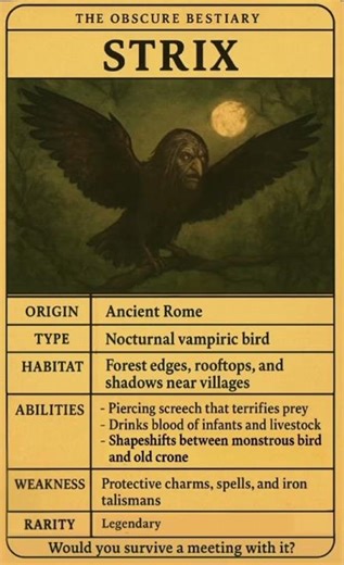 The Strix #cryptids #mythology #folklore
