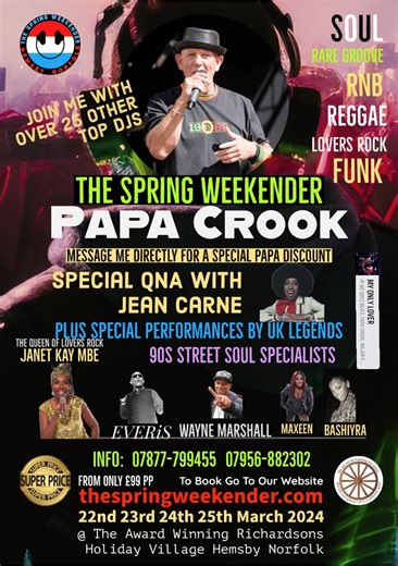 4.6K views · 119 reactions | Listen I’ve Got Just A Few Last Minute Deals On This Not To Be Missed Spring Weekender For My FB People Only. If Your Quick Phone The Number On The FLYER And Use Special Code PAPA CROOK And I Will See You There This Coming Weekend #OPC | PAPA CROOK | Facebook