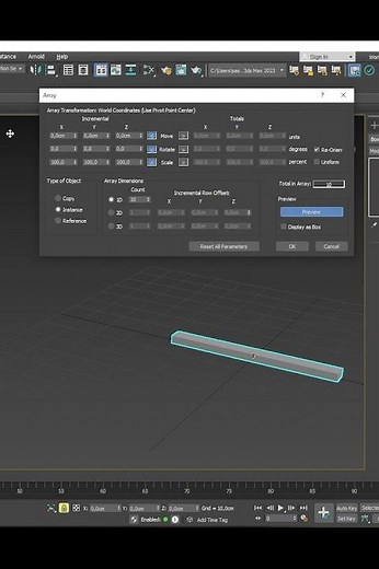 How to use an array in 3DS Max 2023 #shorts #tutorial #lesson #3dsmax #2023 #3d