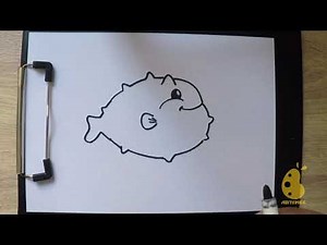 How to Draw cute puffer fish