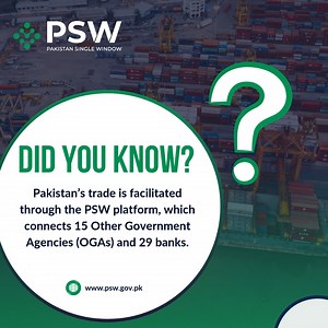 PSW platform serves as a comprehensive digital solution, integrating 15 Other Government Agencies (OGAs) and 29 banks. By streamlining regulatory processes and expediting customs clearance, this innovation digital platform facilitates efficient cross border trade while significantly reducing the cost of doing business. This integrated approach simplifies complex procedures and strengthens Pakistan’s commitment to transparency, accountability, and a competitive trade environment. #PSW #CrossBorde