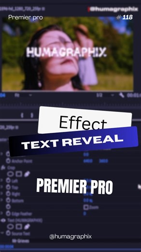 Humayun on Instagram: "Text reveal effect in premiere pro #adobeaftereffects #adobepremierpro #premiereprobasics #tutorial #filmmaker #finalcutpro #filmmaking #editor"