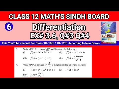 Class 12 Maths Unit 3 Exercise 3.6 Question 3, 4 Differentiation / Derivative