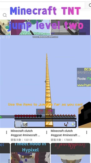 Minecraft TNT jump level two #eggcat #minecraft #gamer #minecraftshorts