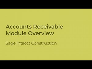Getting Started with Accounts Receivable in Sage Intacct Construction