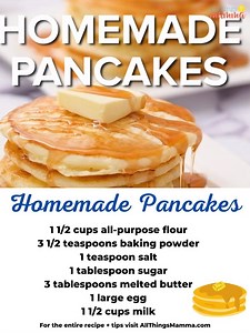 Light, fluffy, and make with ingredietns in your pantry HOMEMADE PANCAKES https://www.allthingsmamma.com/homemade-pancakes/ | All Things Mamma
