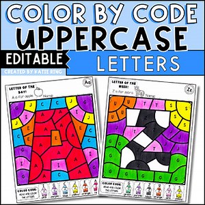 Uppercase Color by Letters Worksheets  Kindergarten Preschool Coloring Sheets